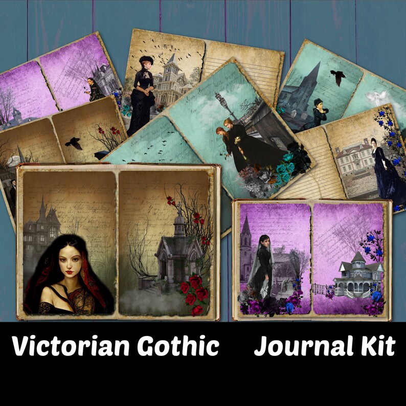 Gothic Victorian Junk Journal Pages Kit Blank Village - Etsy