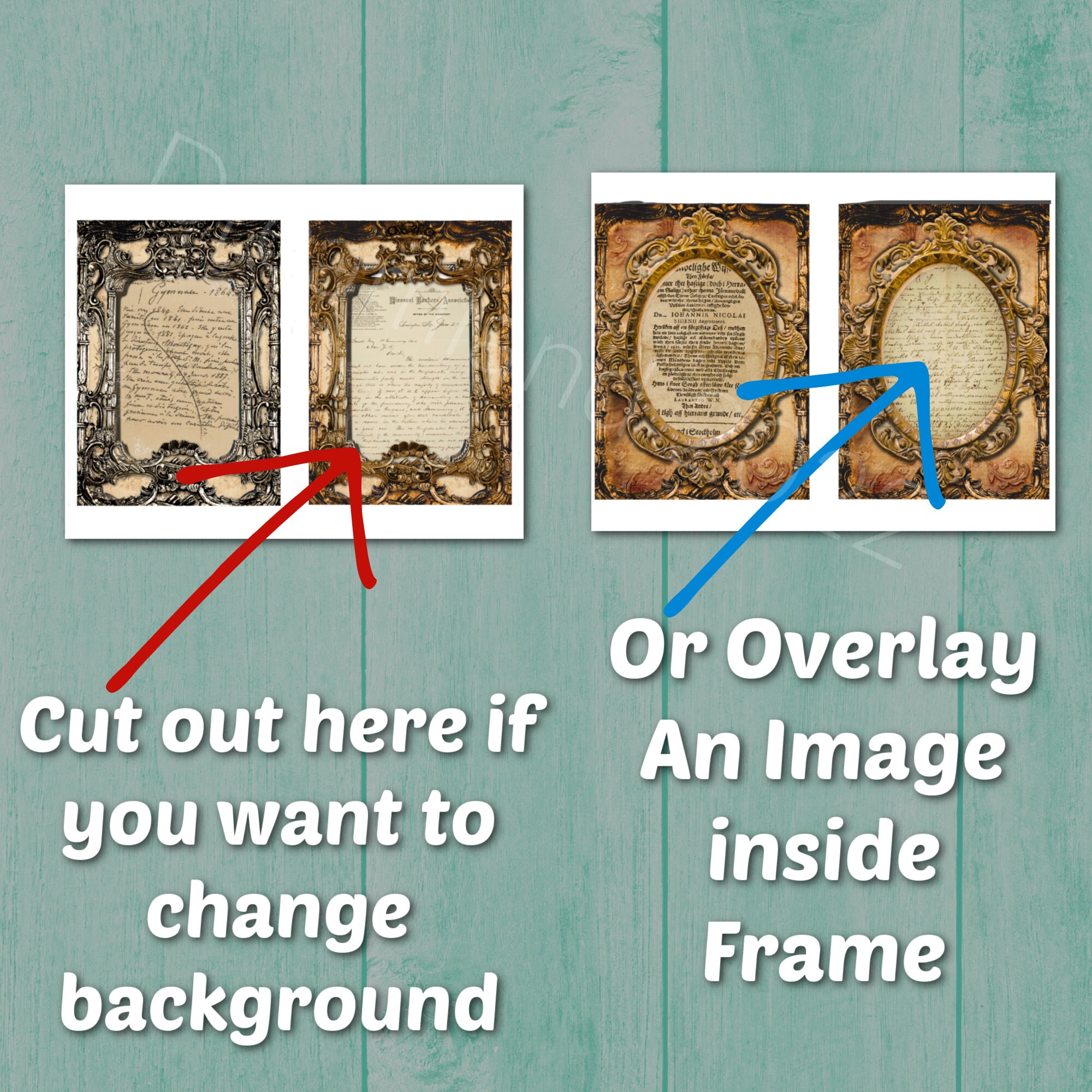 Frames Junk Journal Supply Printable Kit Antique Gothic Dark - Etsy