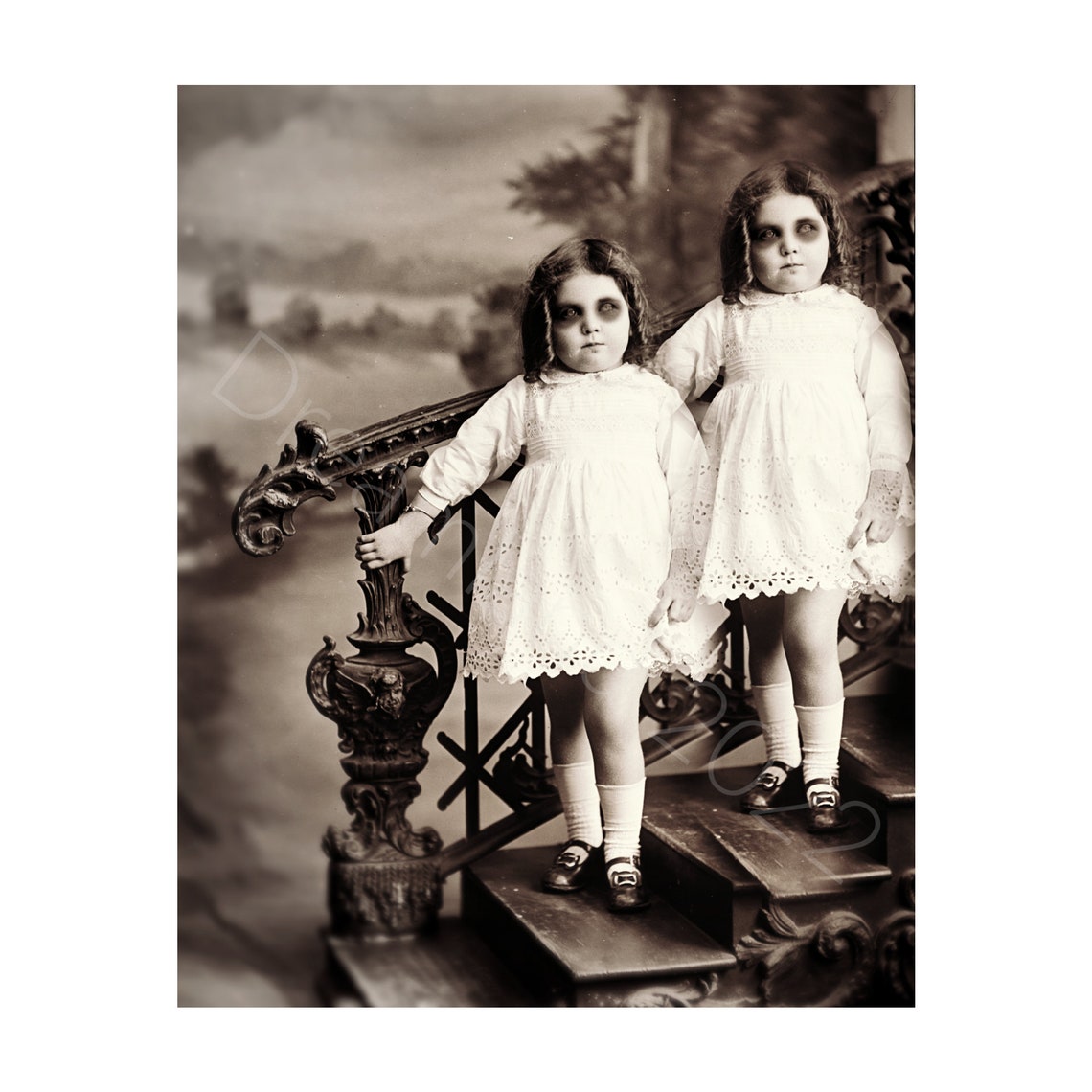 Creepy Photo Victorian Twins Vintage Printable Children Ghost - Etsy