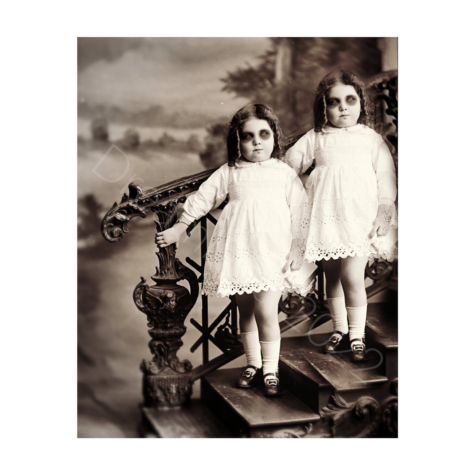 Creepy Photo Victorian Twins Vintage Printable Children Ghost - Etsy