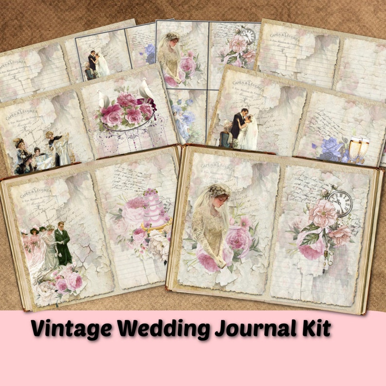Printable Journal Pages Wedding Vintage Bride Lined Journal - Etsy