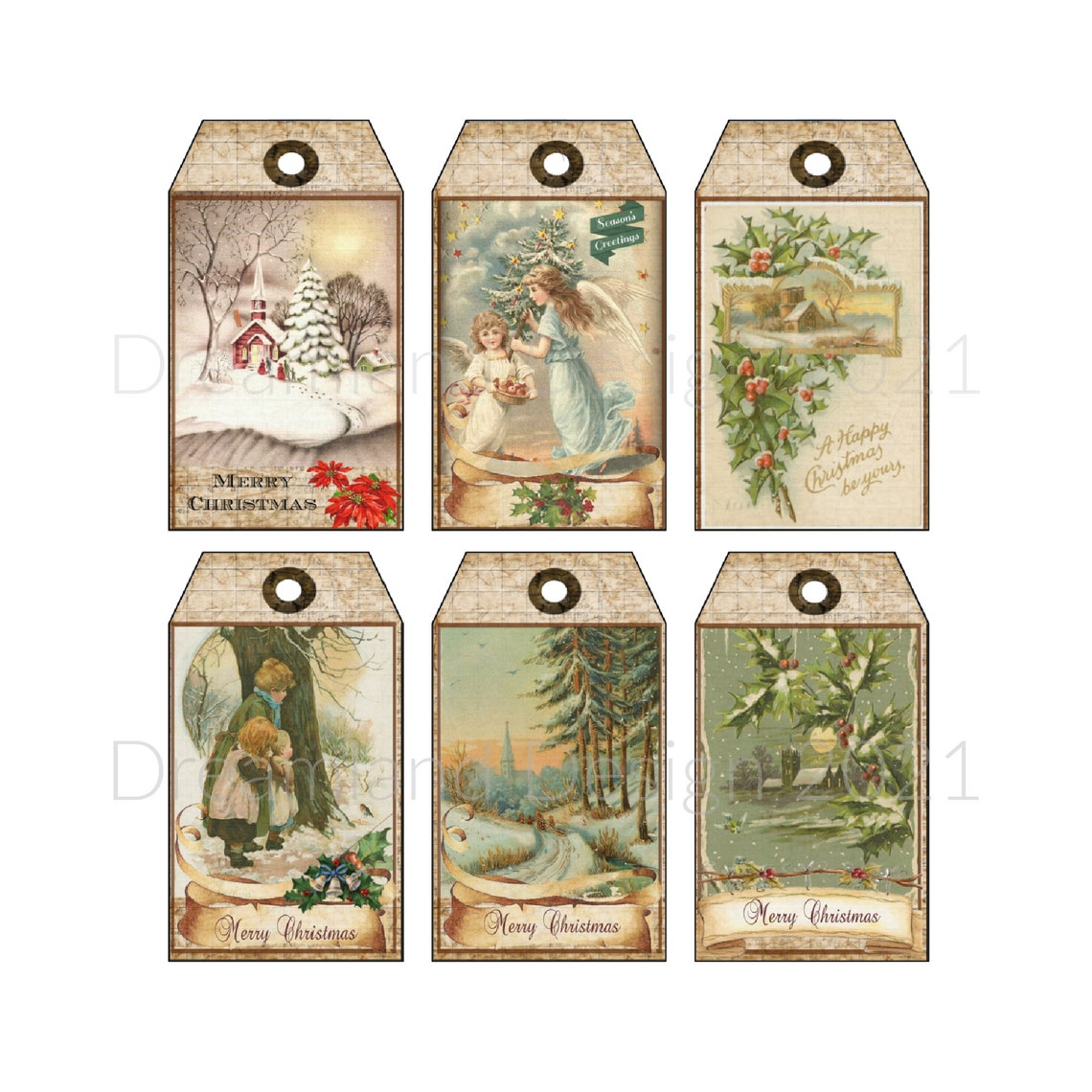Vintage Printable Christmas Tags Gift Ephemera Holiday Junk - Etsy