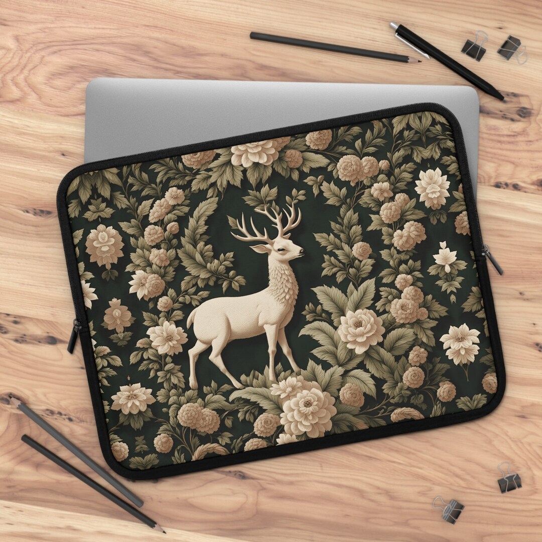 Deer Laptop Case Sleeve Cottagecore William Morris Inspired Forestcore ...