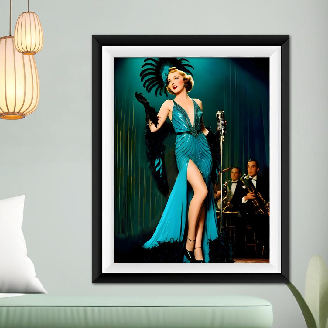 Art Deco Print Girl Singer Lounge Flapper Poster Music Band Speakeasy ...