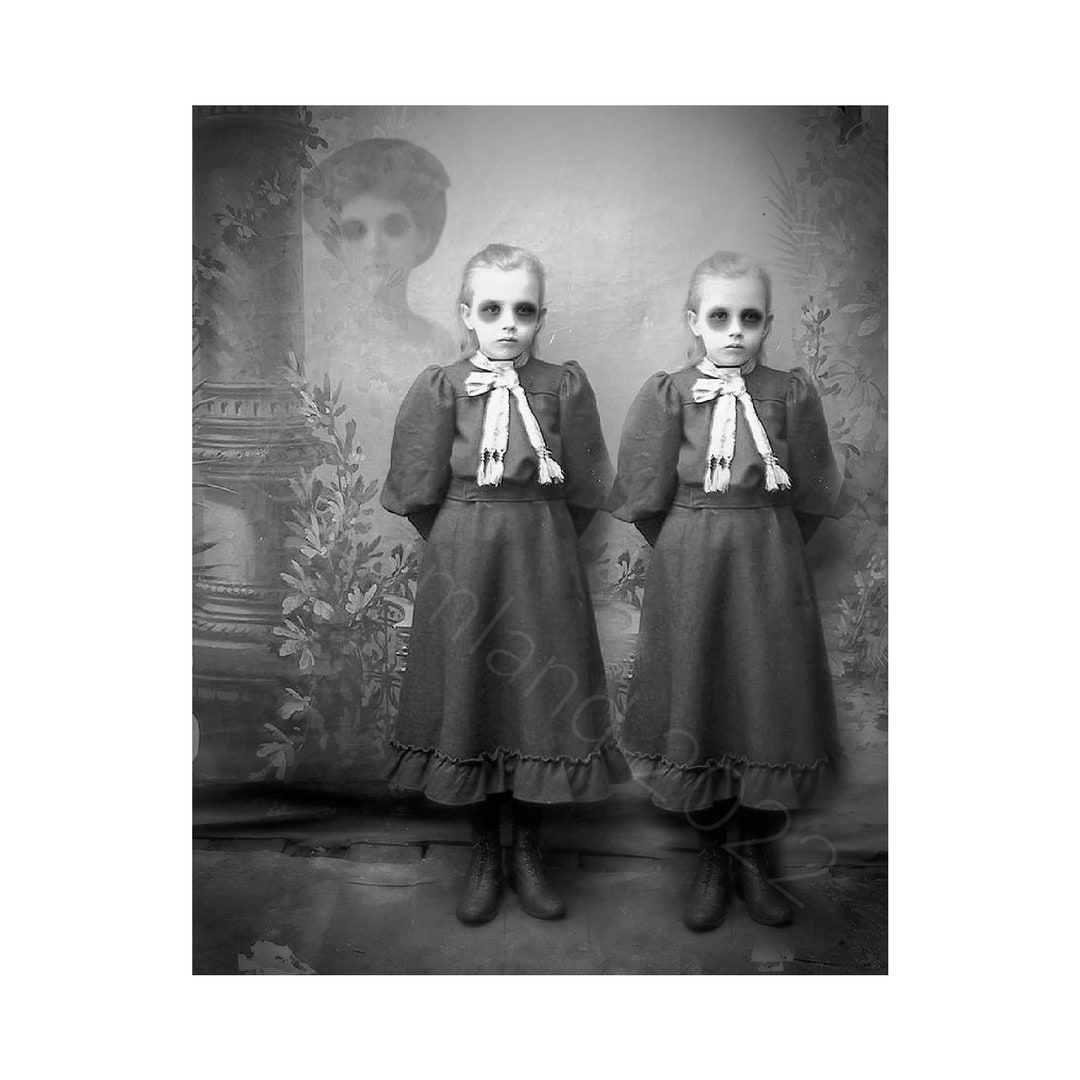 Ghost Twins Photo Victorian Children Vintage Printable Black Eyed ...