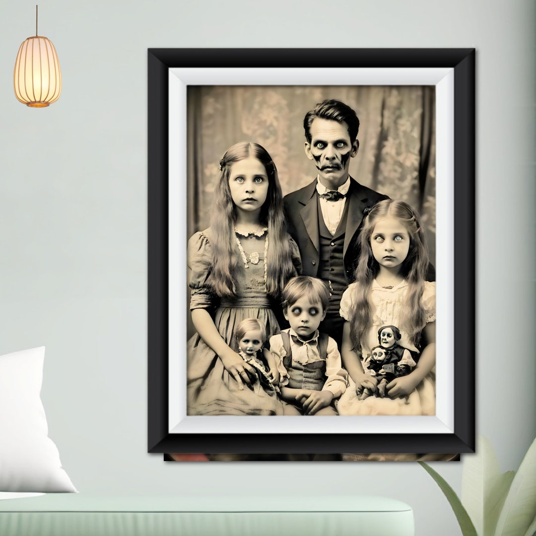 Creepy Family Poster Photo Print Asylum Patient Scary Printable Vintage ...