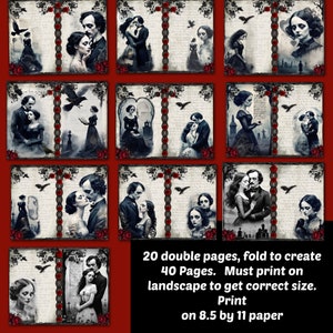 Edgar Allan Poe Gothic Junk Journal Printable Pages Ghost of Annabel ...