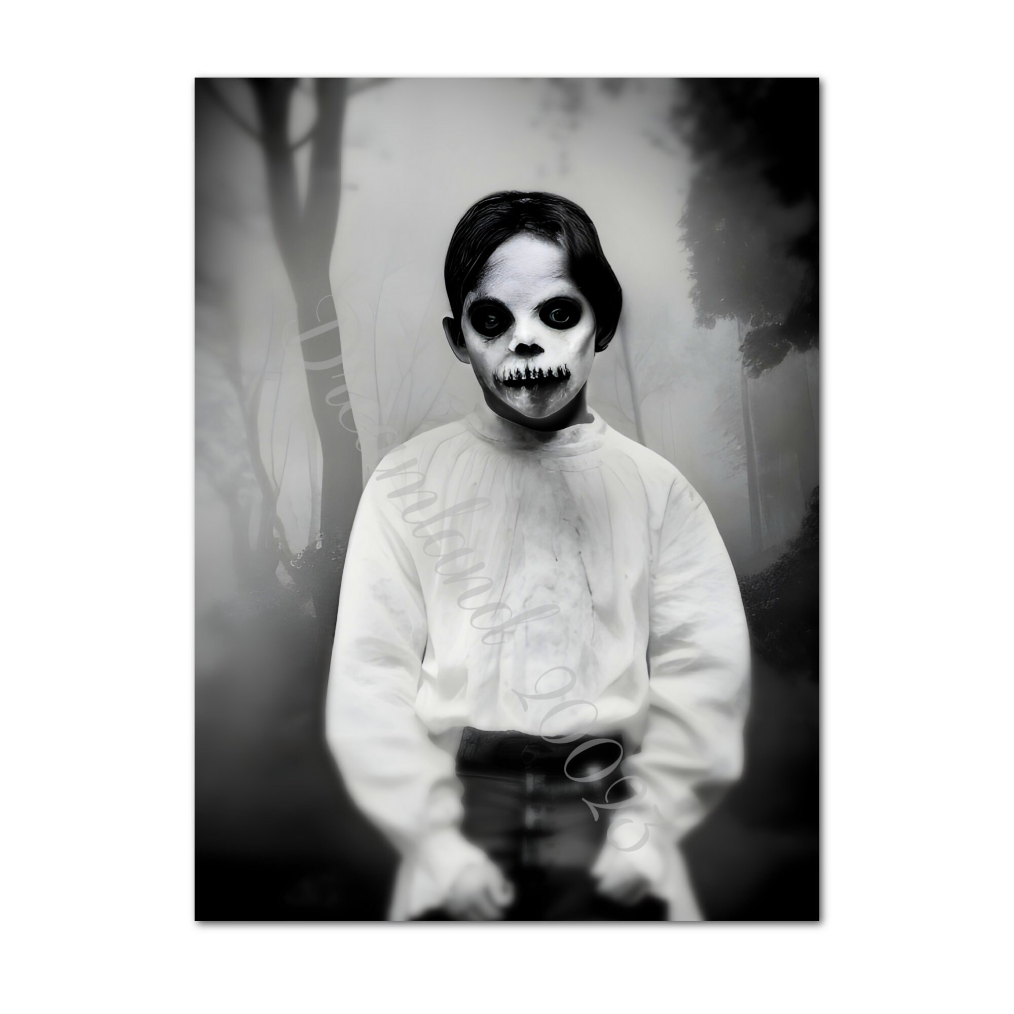 Ghost Boy Photo Haunted Vintage Printable Victorian Black Eyed Child ...