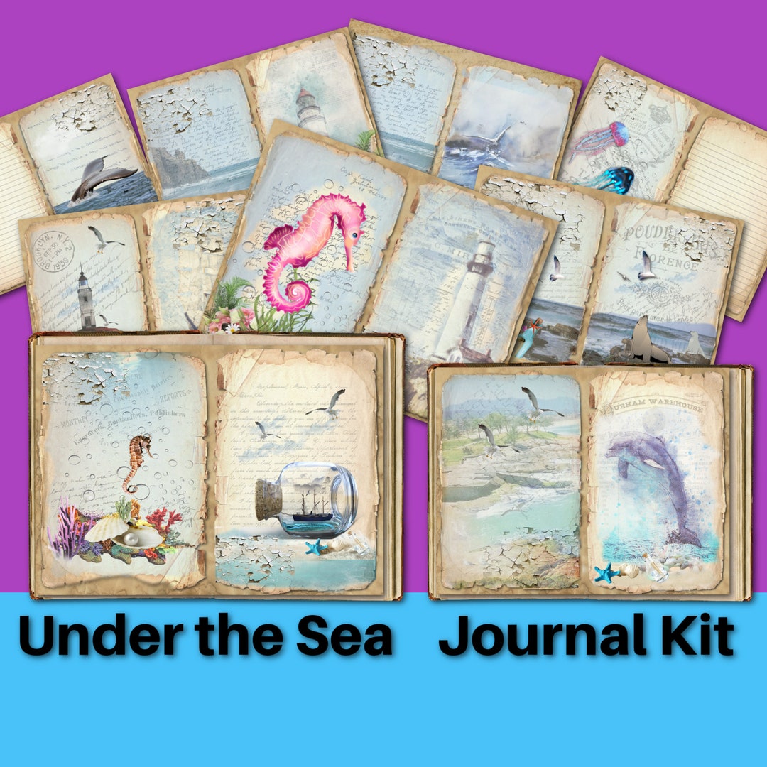 Under the Sea Journal Junk Kit Nature Wildlife Seahorse Dolphin ...
