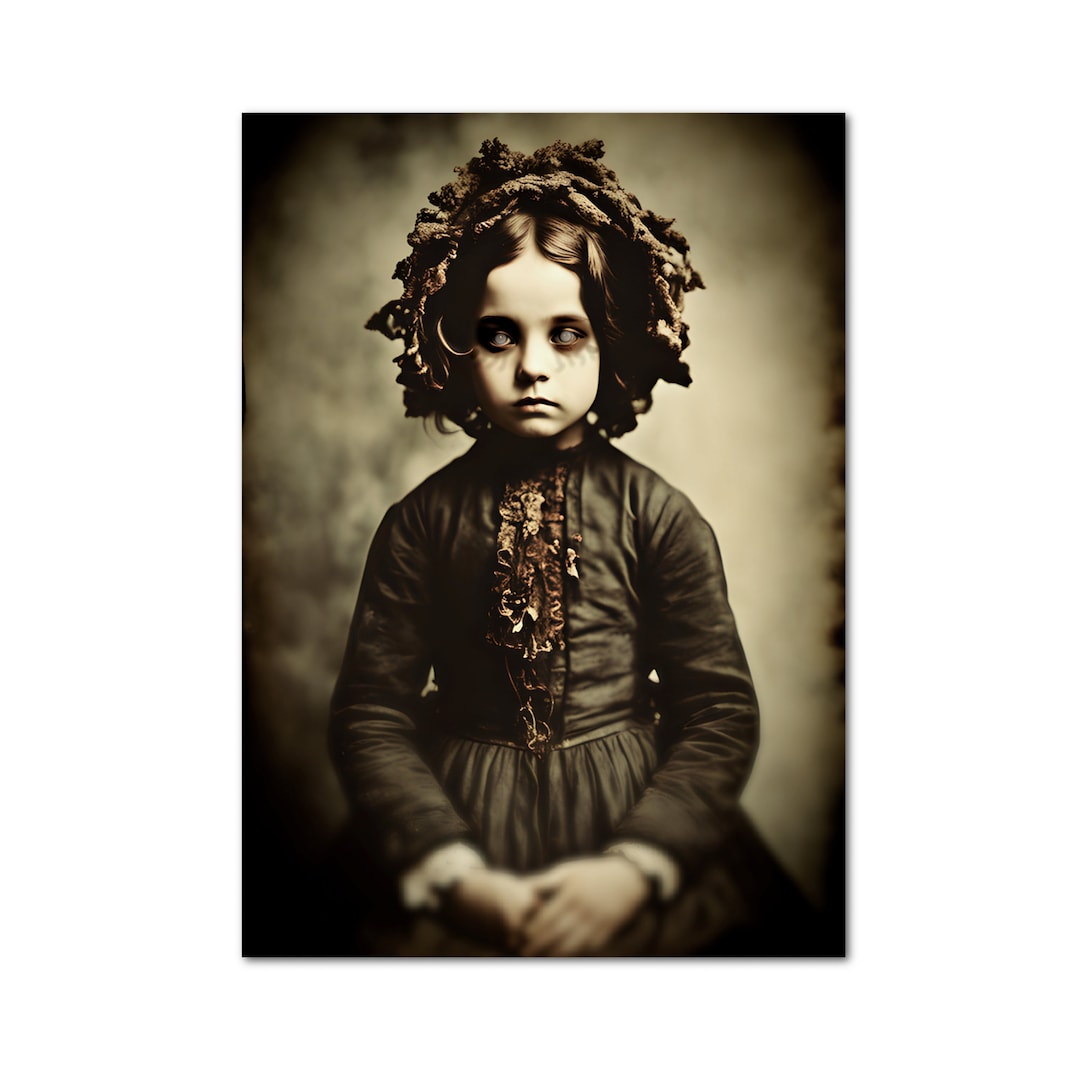 Creepy Girl Ghost Portrait Horror Printable Old Photo Victorian Wall ...