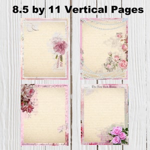 Blank Pages Printable Roses Journal Vintage Collage Junk Journal Shabby ...