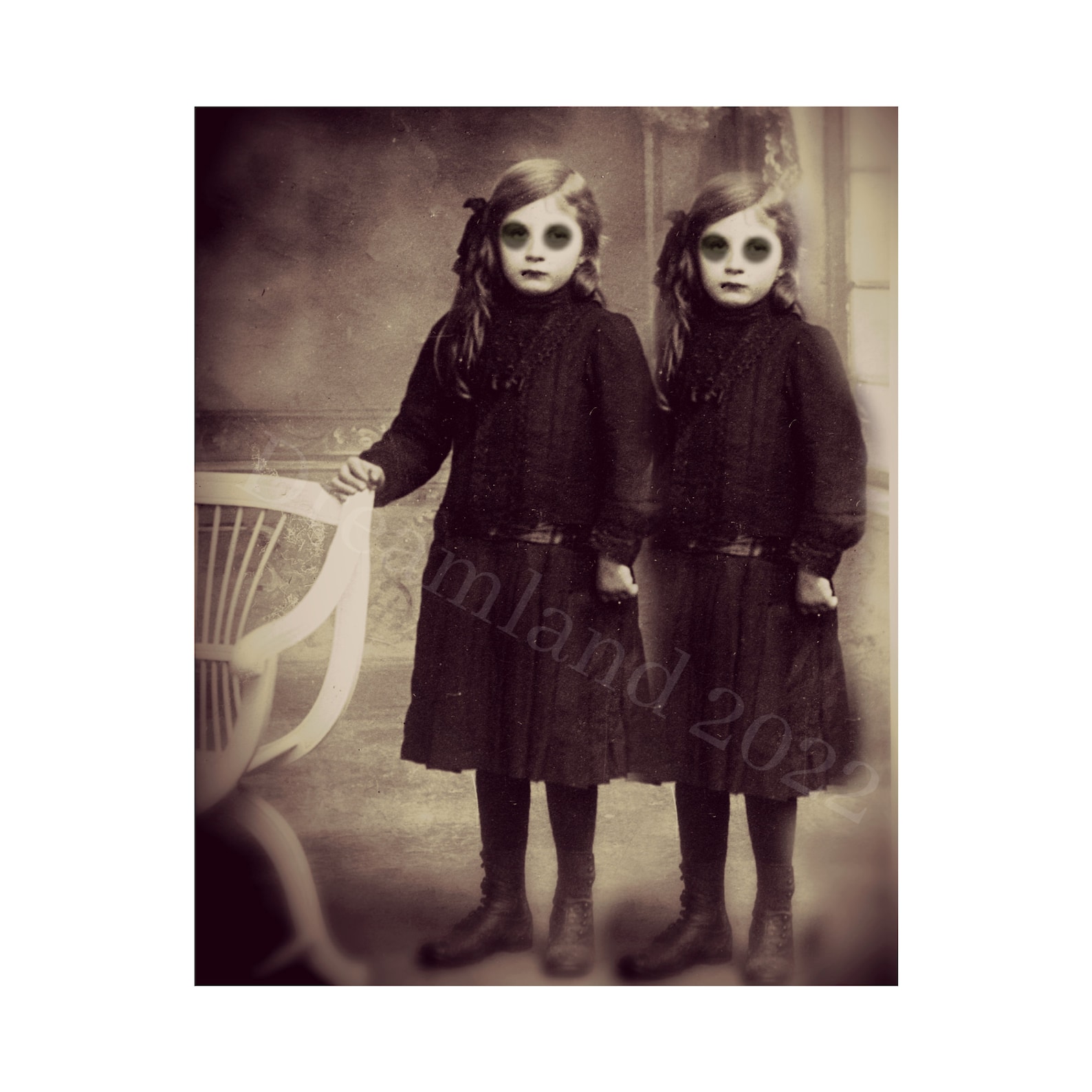 Creepy Twins Victorian Photo Ghost Children Girl Vintage Printable ...