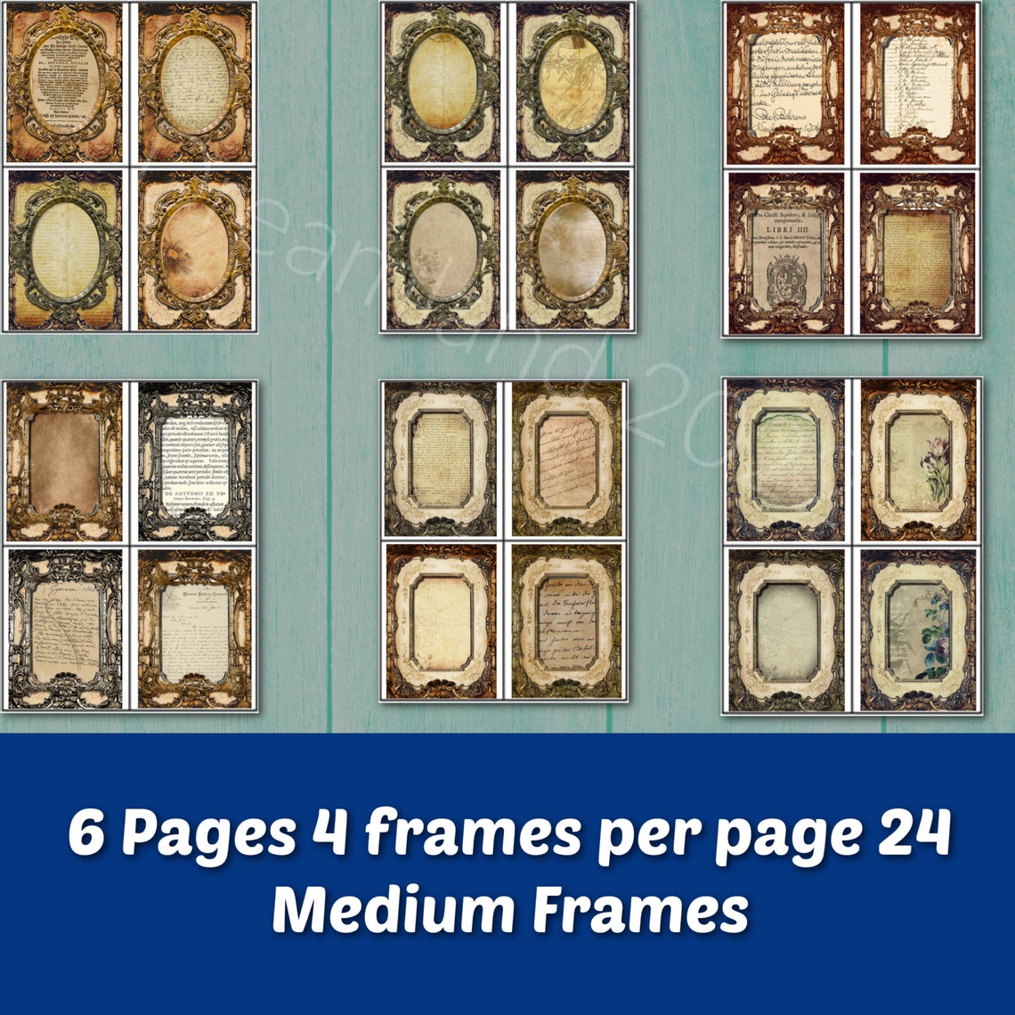 Frames Junk Journal Supply Printable Kit Antique Gothic Dark - Etsy
