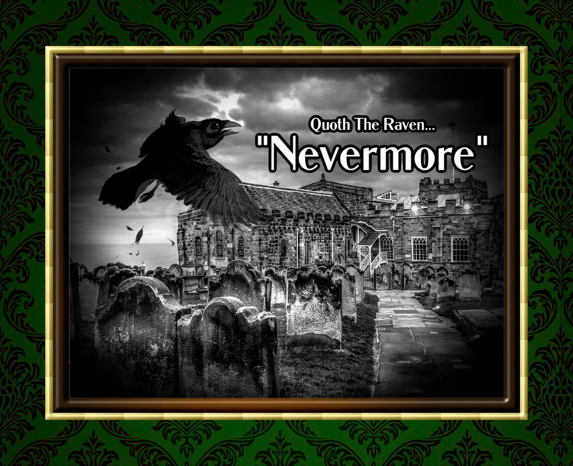 Wall Art Raven Printable Edgar Allan Poe Digital Print Gothic - Etsy