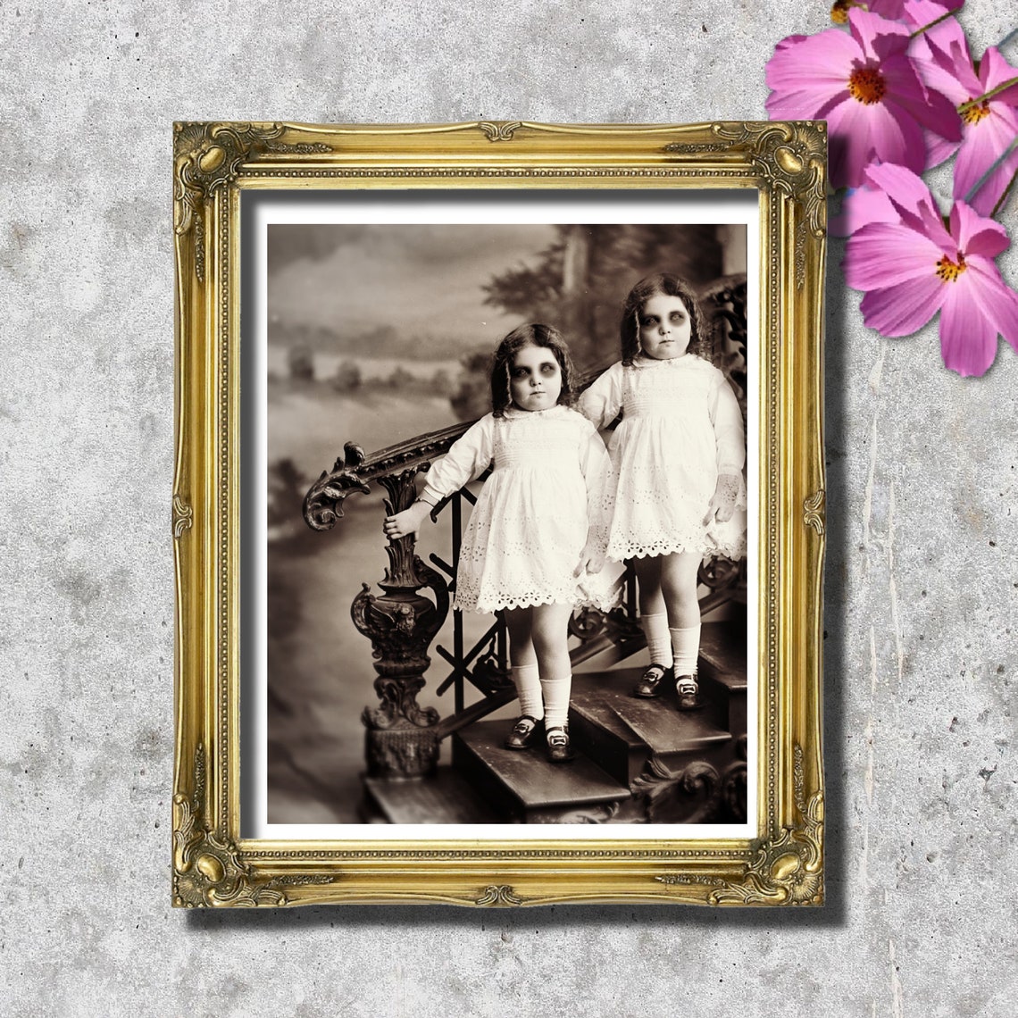 Creepy Photo Victorian Twins Vintage Printable Children Ghost - Etsy