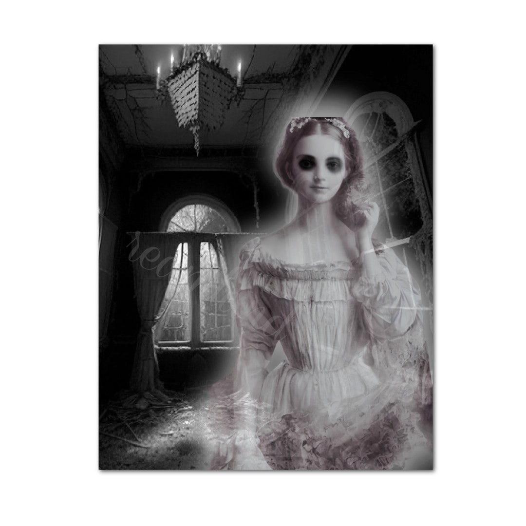 Creepy Ghost Photo Haunted Girl Portrait Horror Vintage Printable ...