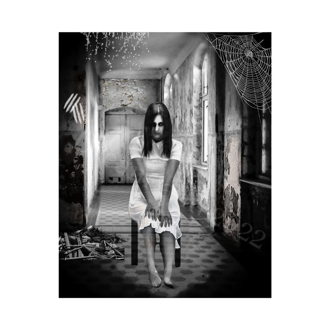 Printable Photo Creepy Girl Ghost Weird Victorian Asylum Horror Altered ...