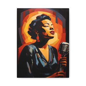Art Deco Jazz Singer Canvas Speakeasy Wall Art Blues Music Print Pop ...