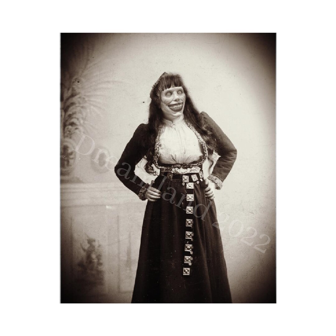 Demon Creepy Victorian Photo Horror Woman Portrait Printable Victorian ...