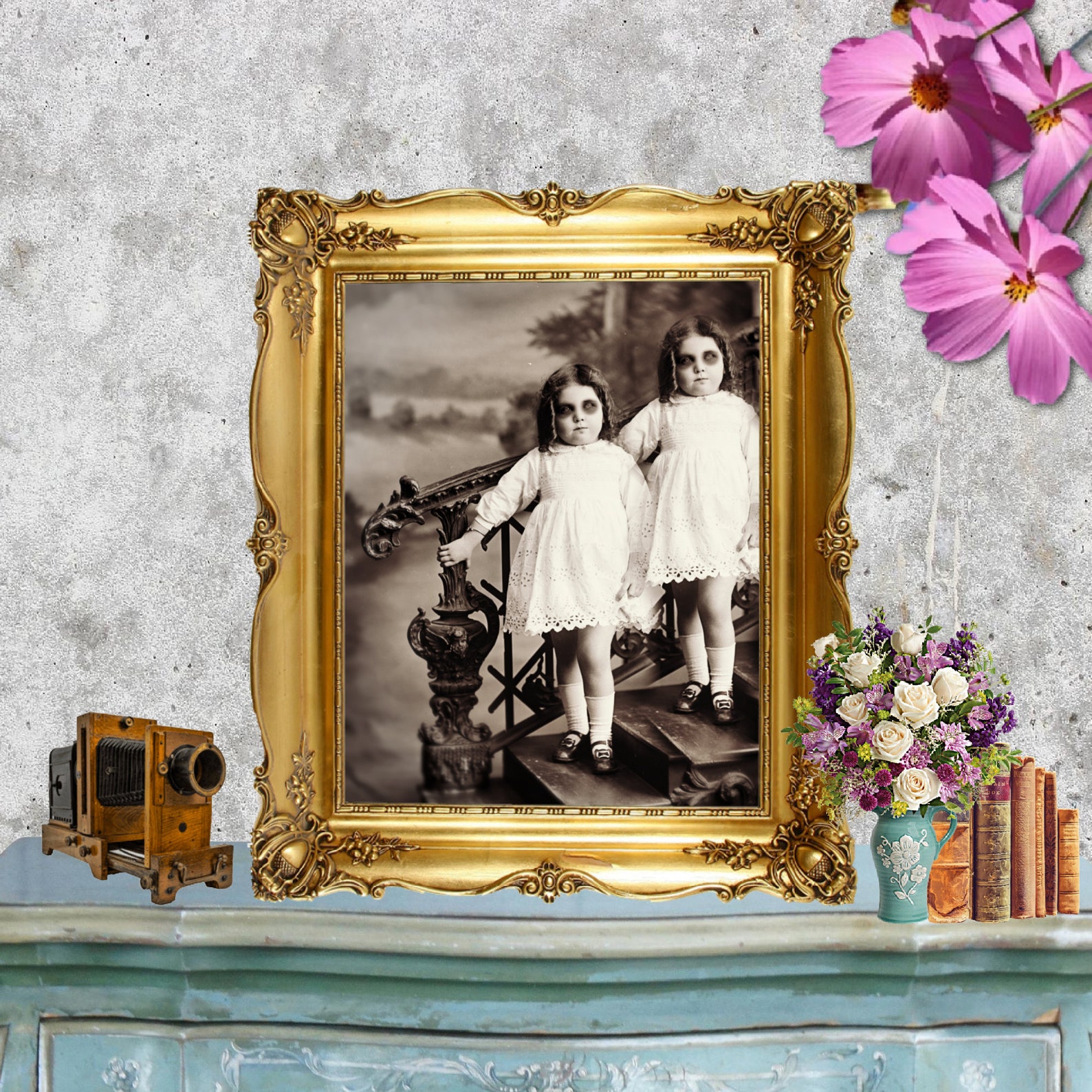 Creepy Photo Victorian Twins Vintage Printable Children Ghost - Etsy
