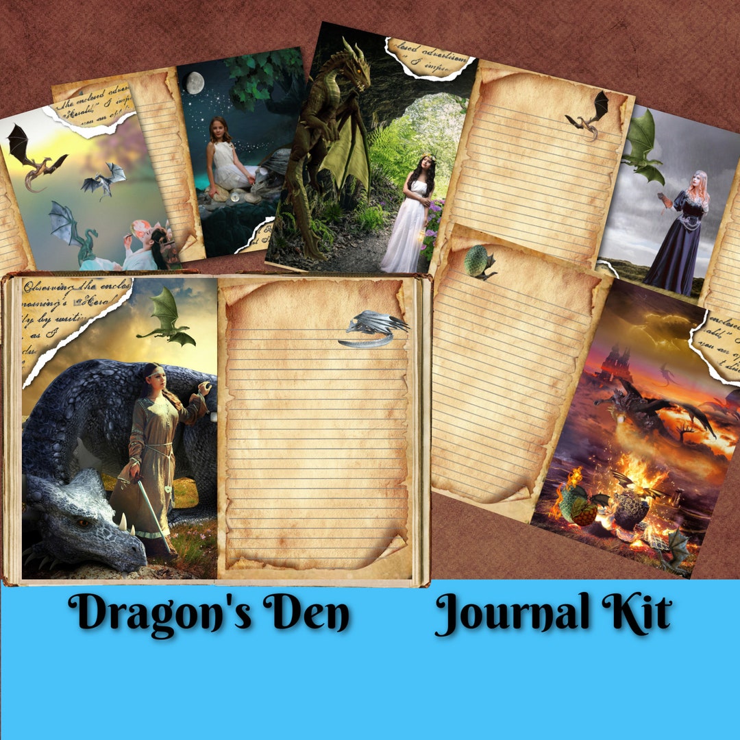 Gothic Journal Pages Printable Dragon Junk Journal Kit Dragon Eggs ...