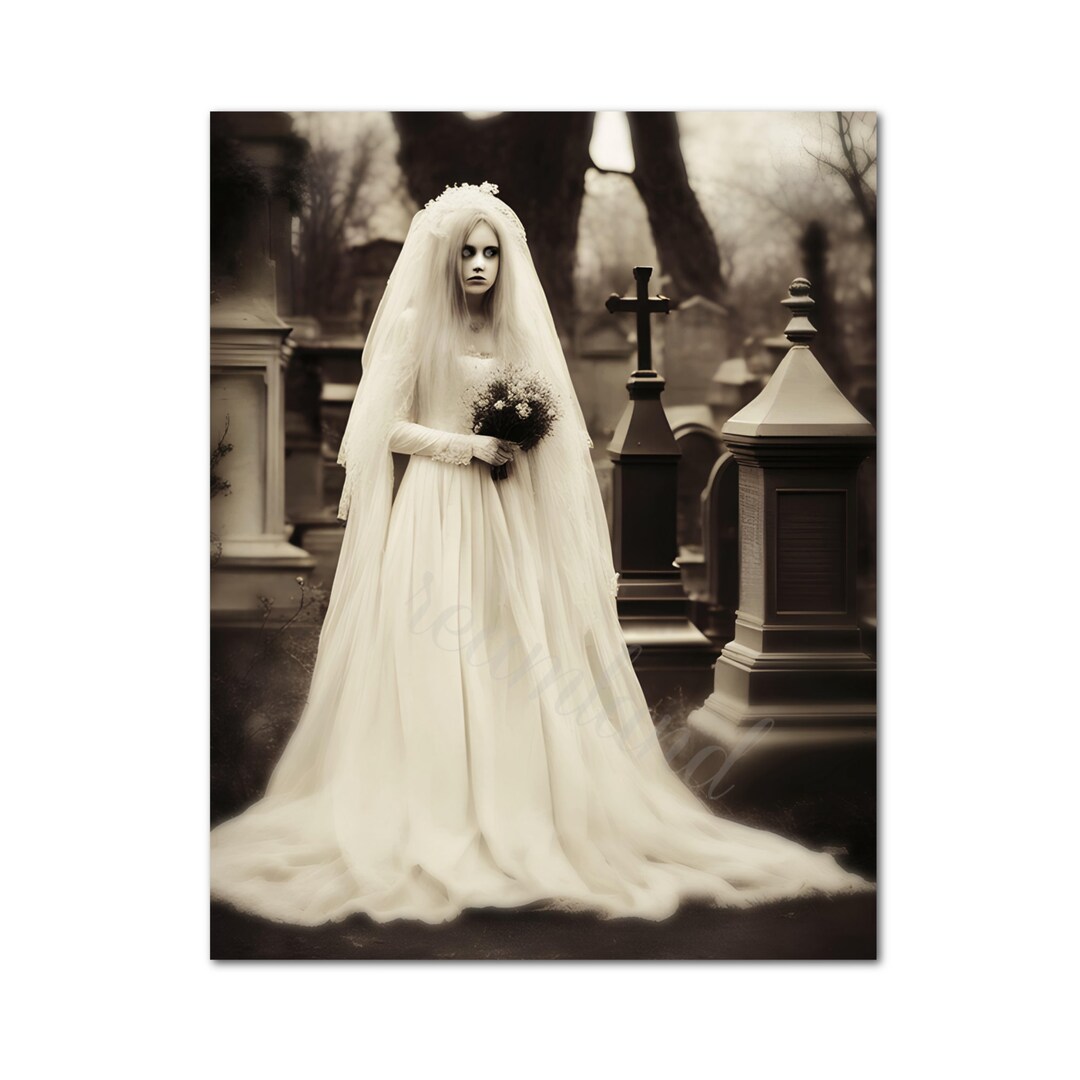 Ghost Bride Photo Portrait Horror Vintage Printable Victorian Wall Art ...