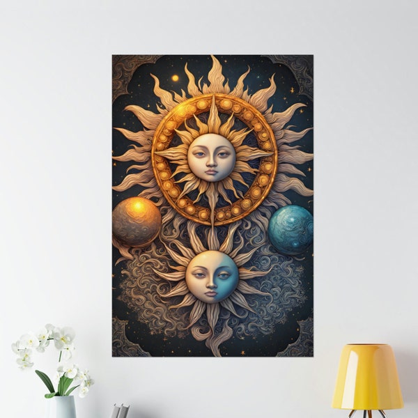 Sun and Moon Poster - Etsy