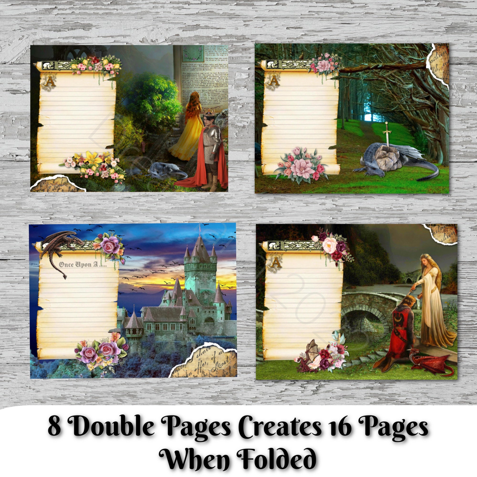 Printable Journal Pages Fairytale Princess King Authur - Etsy