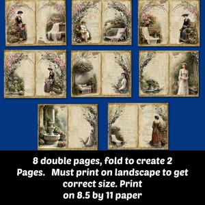 Secret Garden Junk Journal Printable Kit Victorian Lined Shabby Pages ...