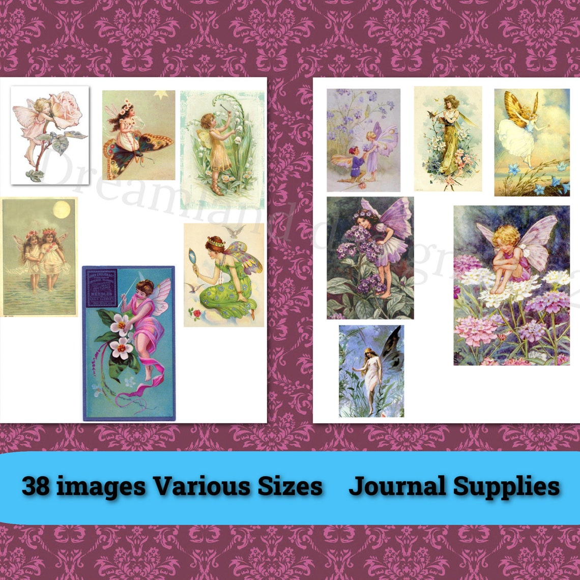 Vintage Fairy Printable Junk Journal Supply Ephemera Collage - Etsy