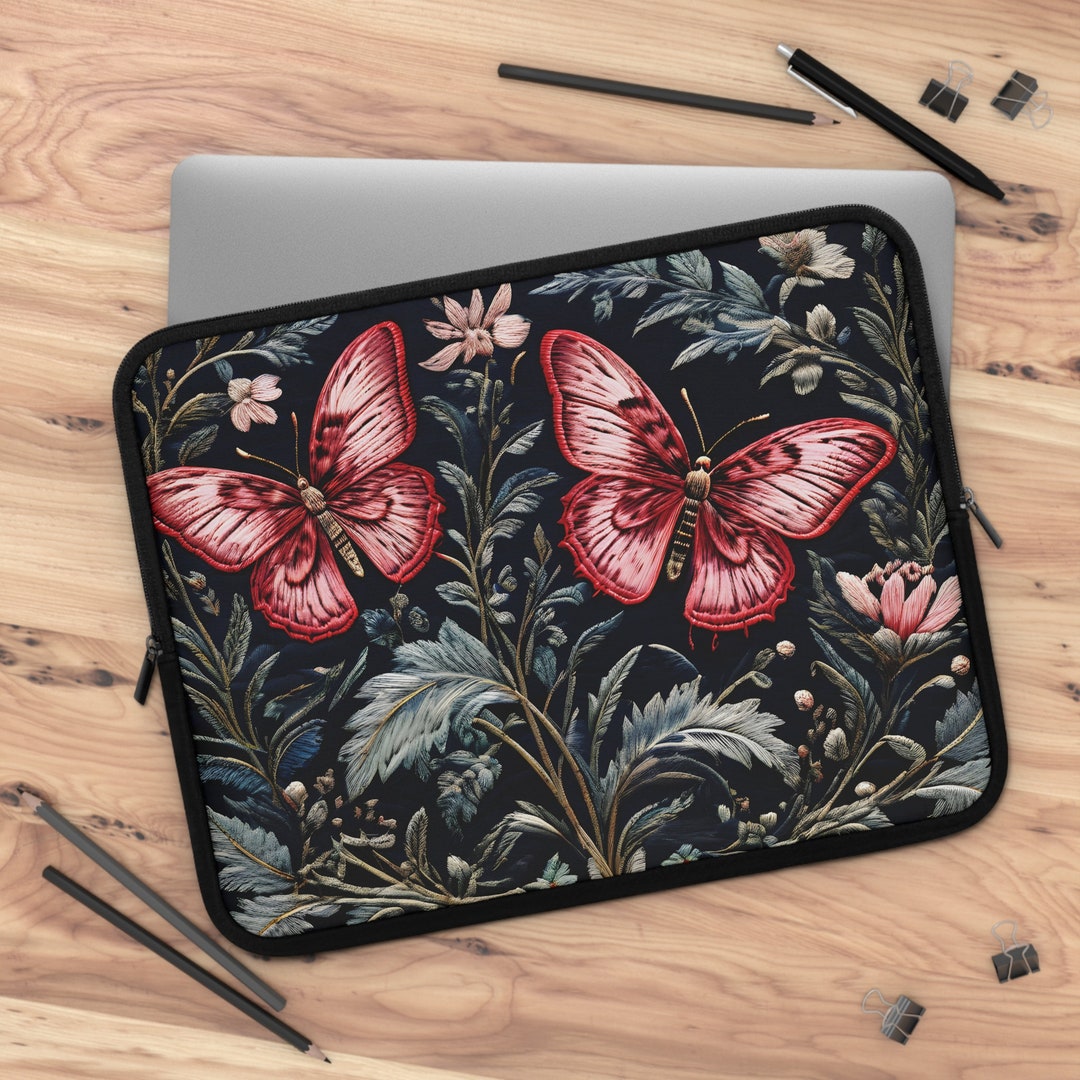 Pink Laptop Case Dark Cottagecore Butterfly Dark Academia Unique Retro ...
