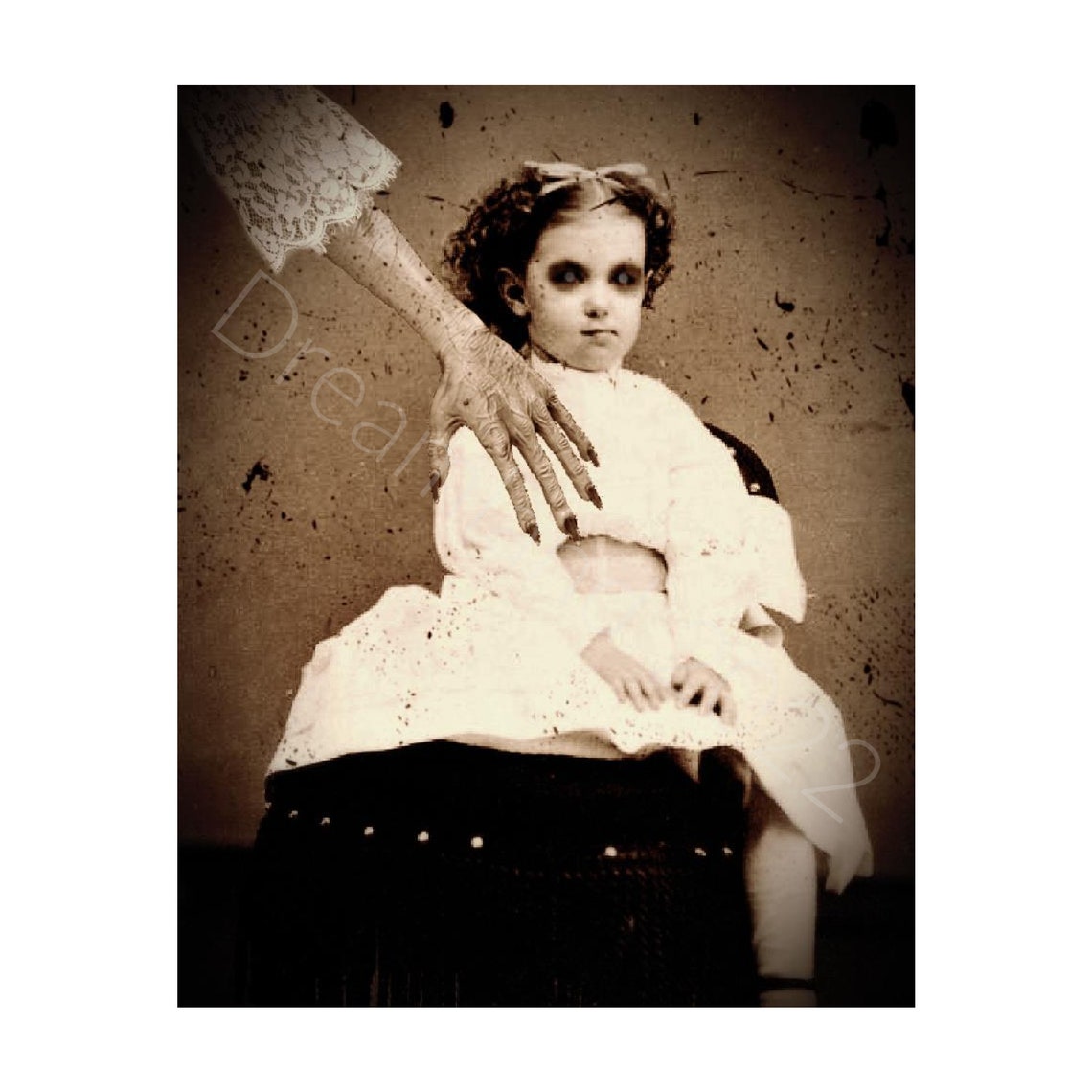 Photo Bizarre Girl Victorian Demon Hands Creepy Altered Art - Etsy