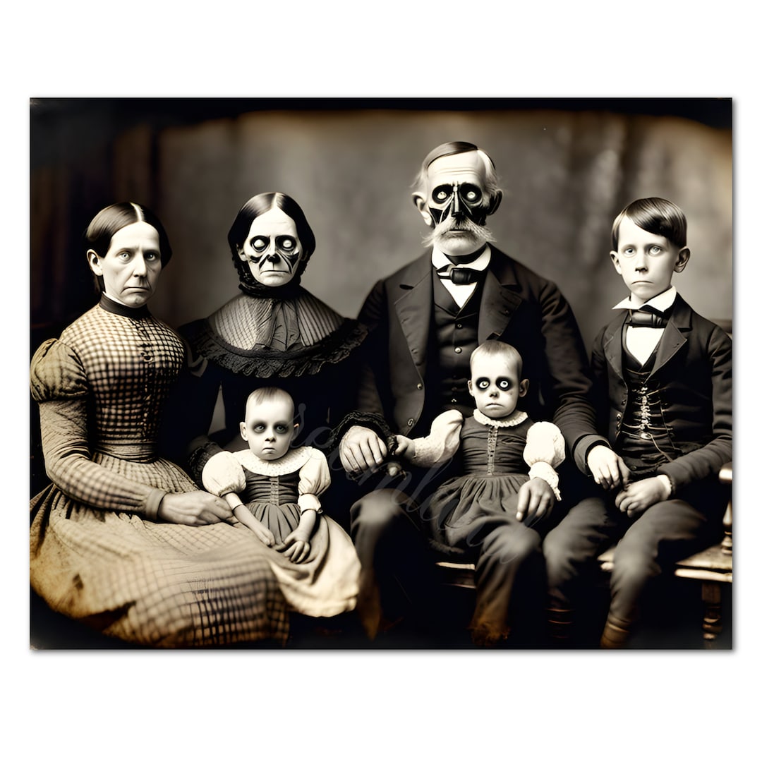 Creepy Photo Family Art Print Vintage Scary Printable Horror Wall ...
