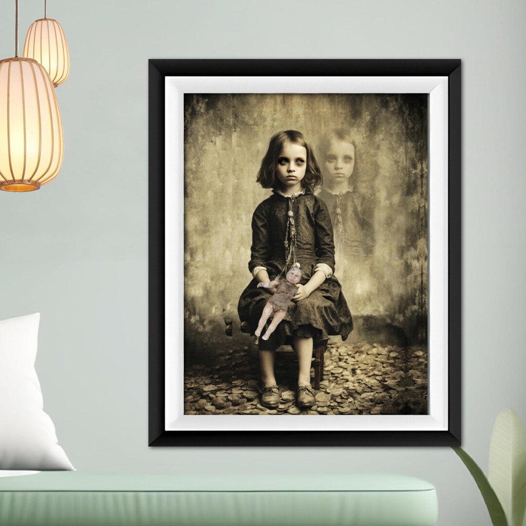 Ghost Girl Wall Art Print Creepy Poster Ghost Girl Portrait Horror ...