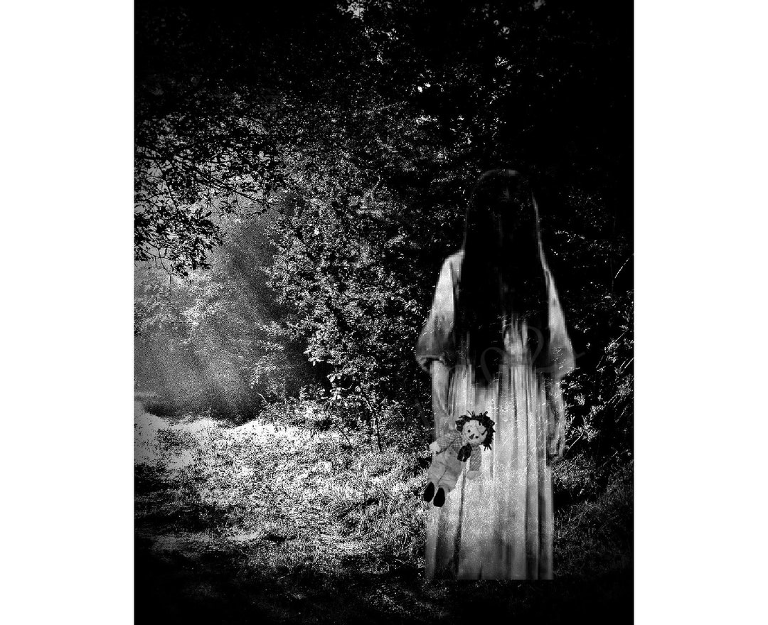 Girl Ghost Victorian Doll Printable Photo Horror Forest Art Photo ...