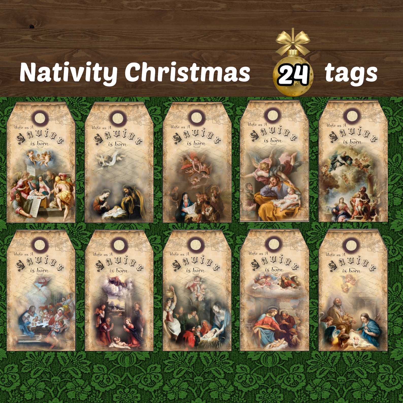 Nativity Christmas Tags Printable Gift Tags Holiday Religious - Etsy