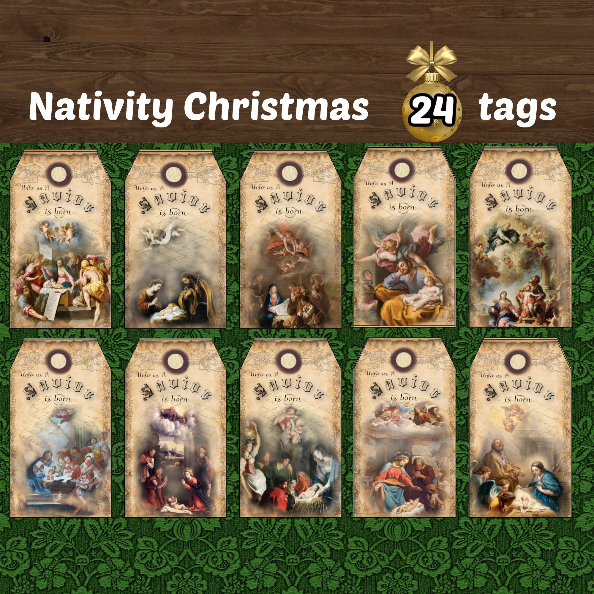 Nativity Christmas Tags Printable Gift Tags Holiday Religious - Etsy