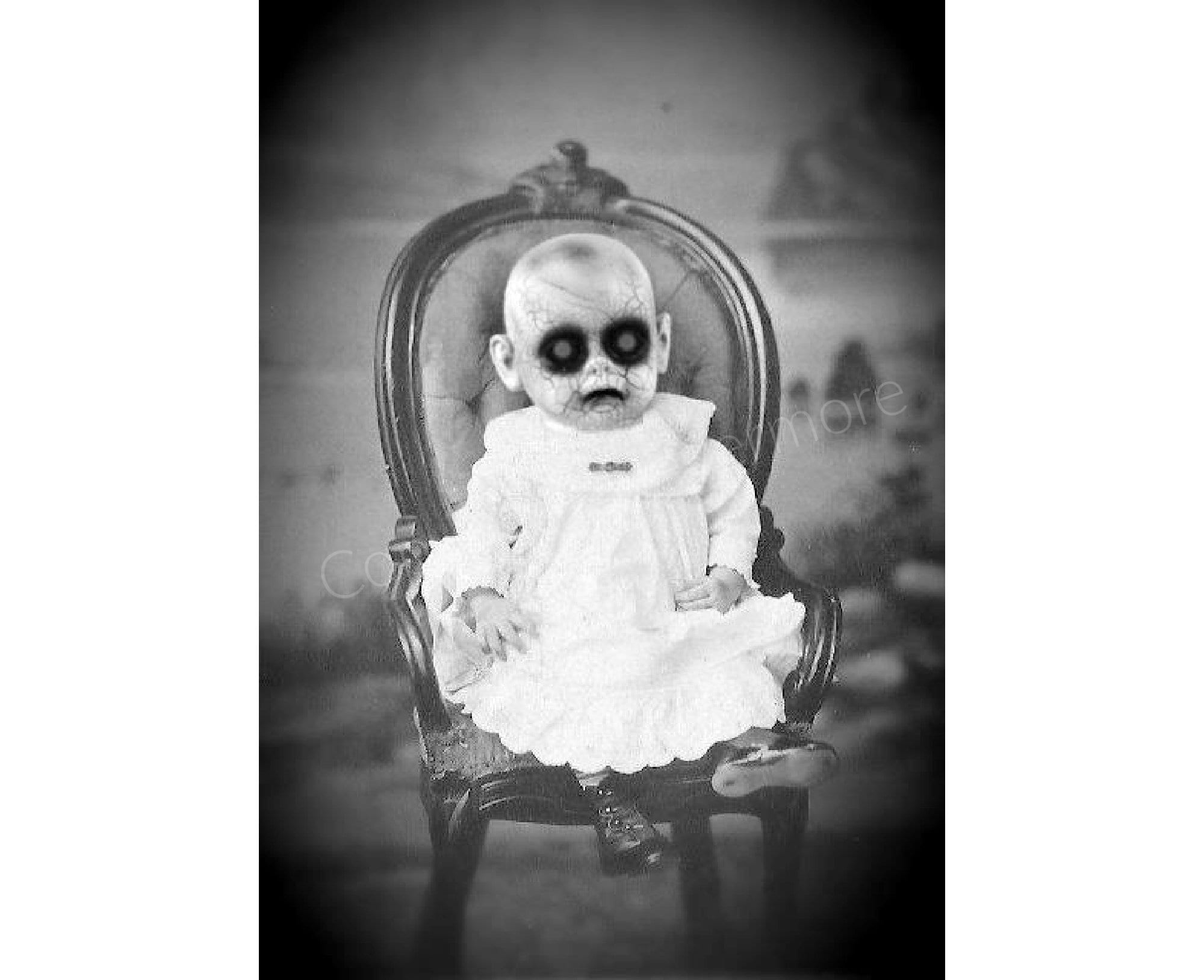 Ghost Baby Photo Victorian Printable Black Eyed Child Vintage - Etsy