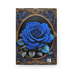 Blue Rose Journal Personalized Custom Hardcover Gothic Faux Velvet ...
