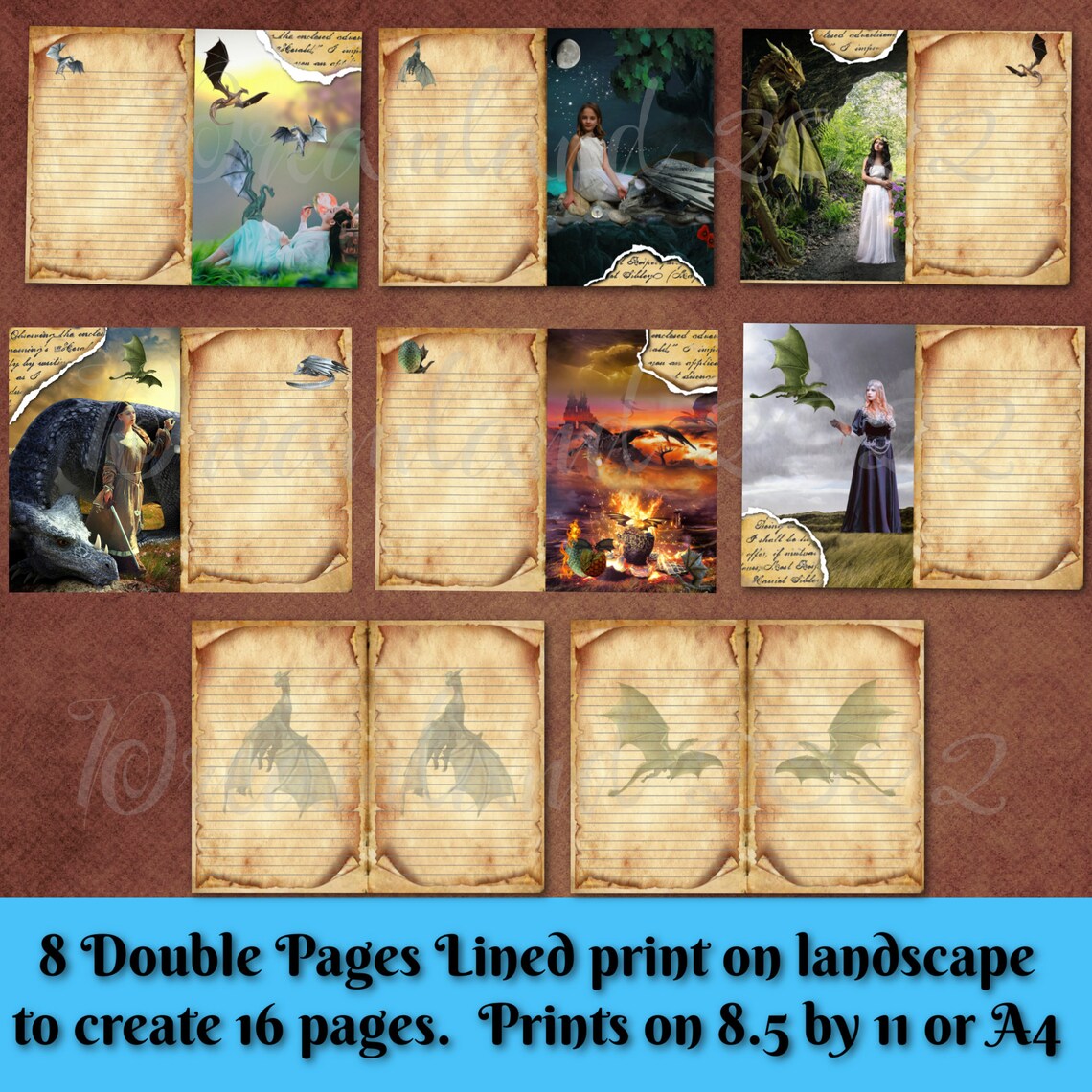 Gothic Journal Pages Printable Dragon Junk Journal Kit Dragon - Etsy