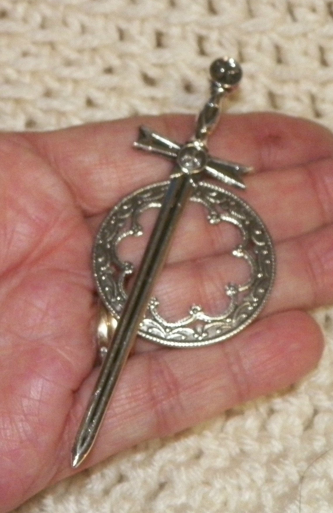 Celtic Shawl Pin Silver Sword Mimimalistic Brooch Viking | Etsy