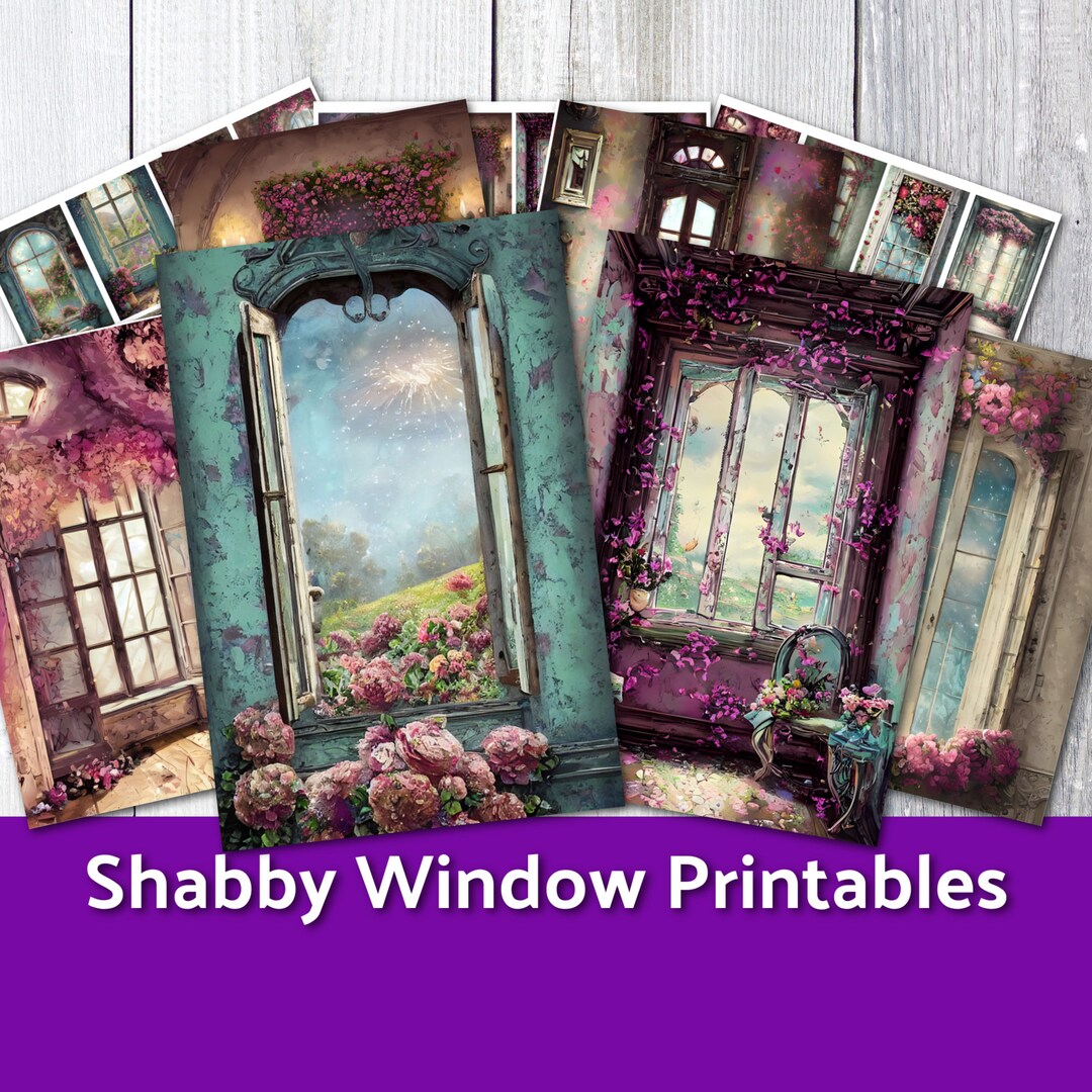 Shabby Printable Pages Windows Cards Tags Vintage Junk Journal Supplies ...