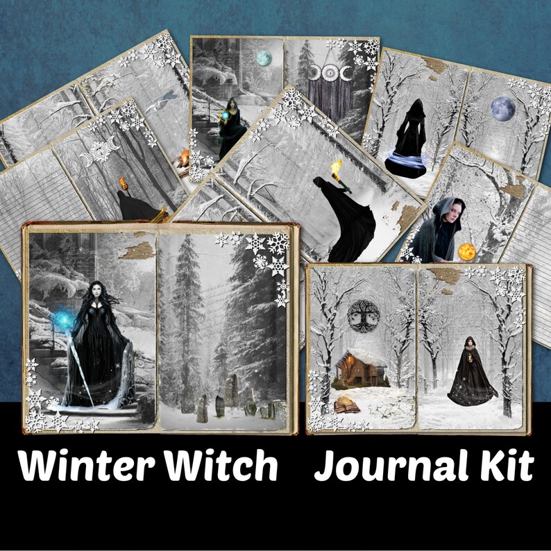Winter Witches Journal Pages Kit Halloween Magic Printable - Etsy