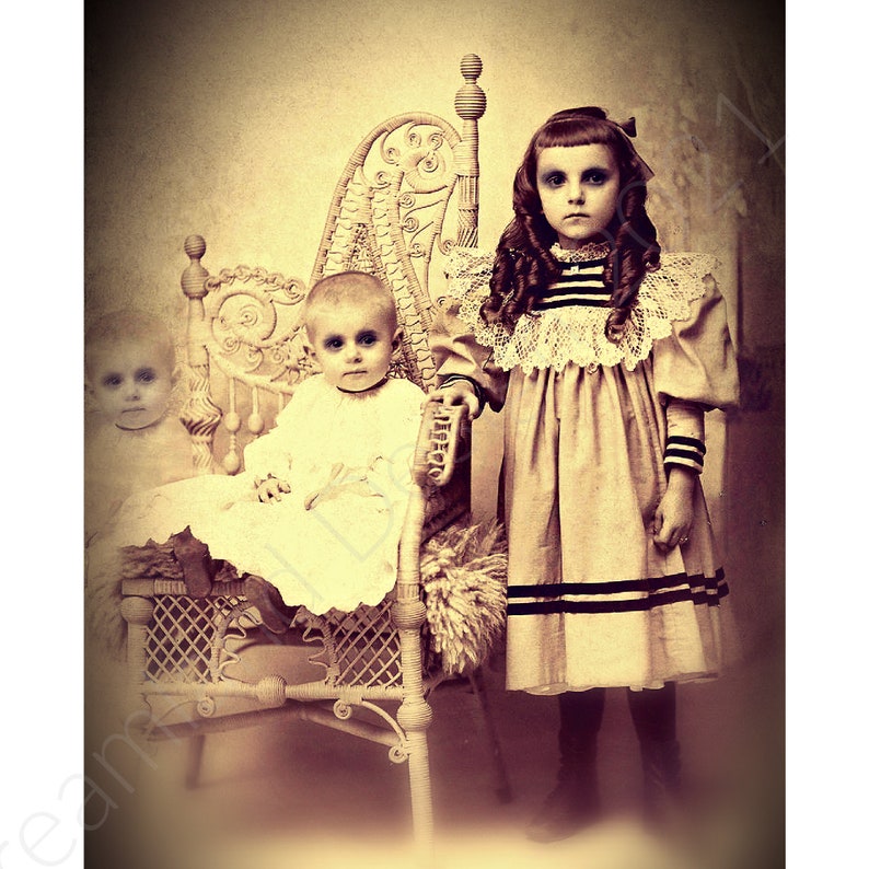 Victorian Sisters Ghost Photo Children Girl Vintage Printable Horror ...