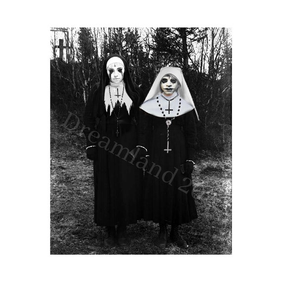 Creepy Photo Nuns Black Eyes Victorian Demon Ghost Vintage - Etsy