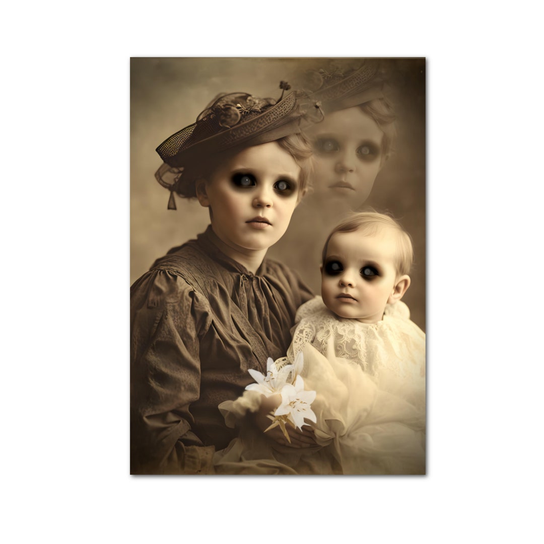 Creepy Girls Child Victorian Ghost Portrait Horror Printable Old Photo ...