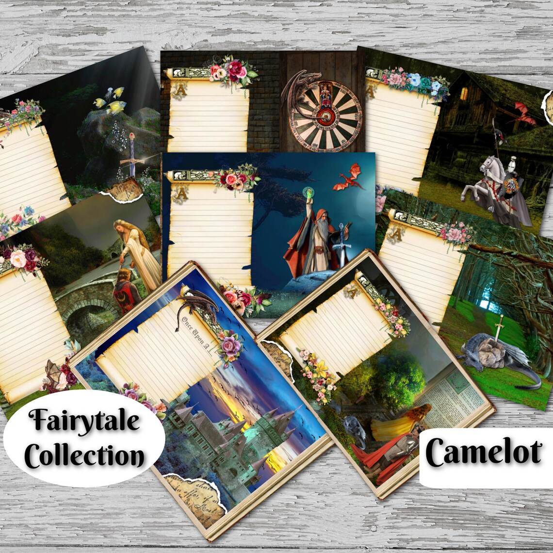 Printable Journal Pages Fairytale Princess King Authur | Etsy