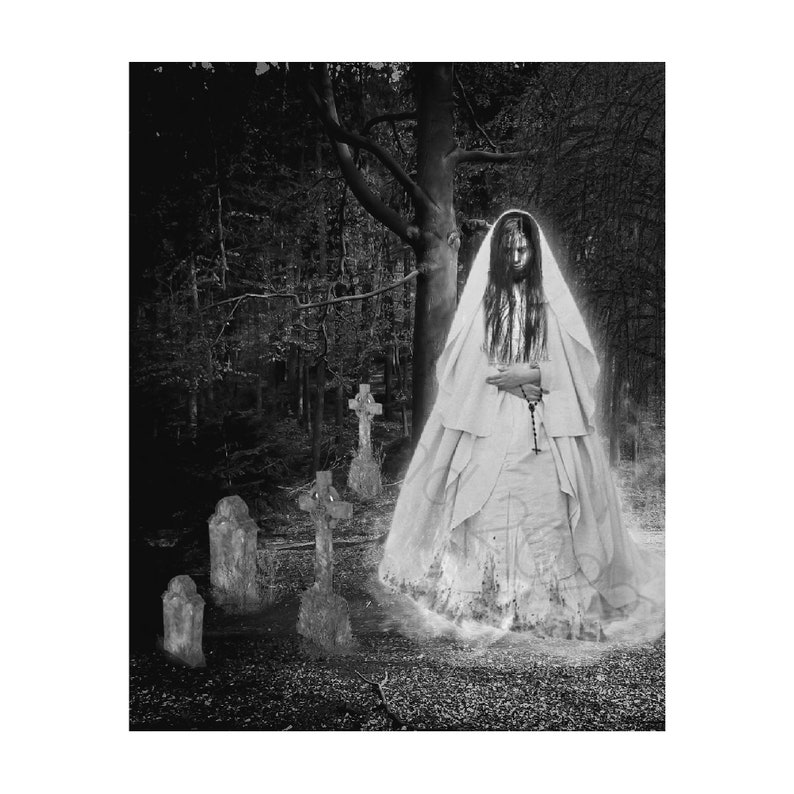 Photo Creepy Haunted Ghost White Nun Portrait Horror Vintage - Etsy