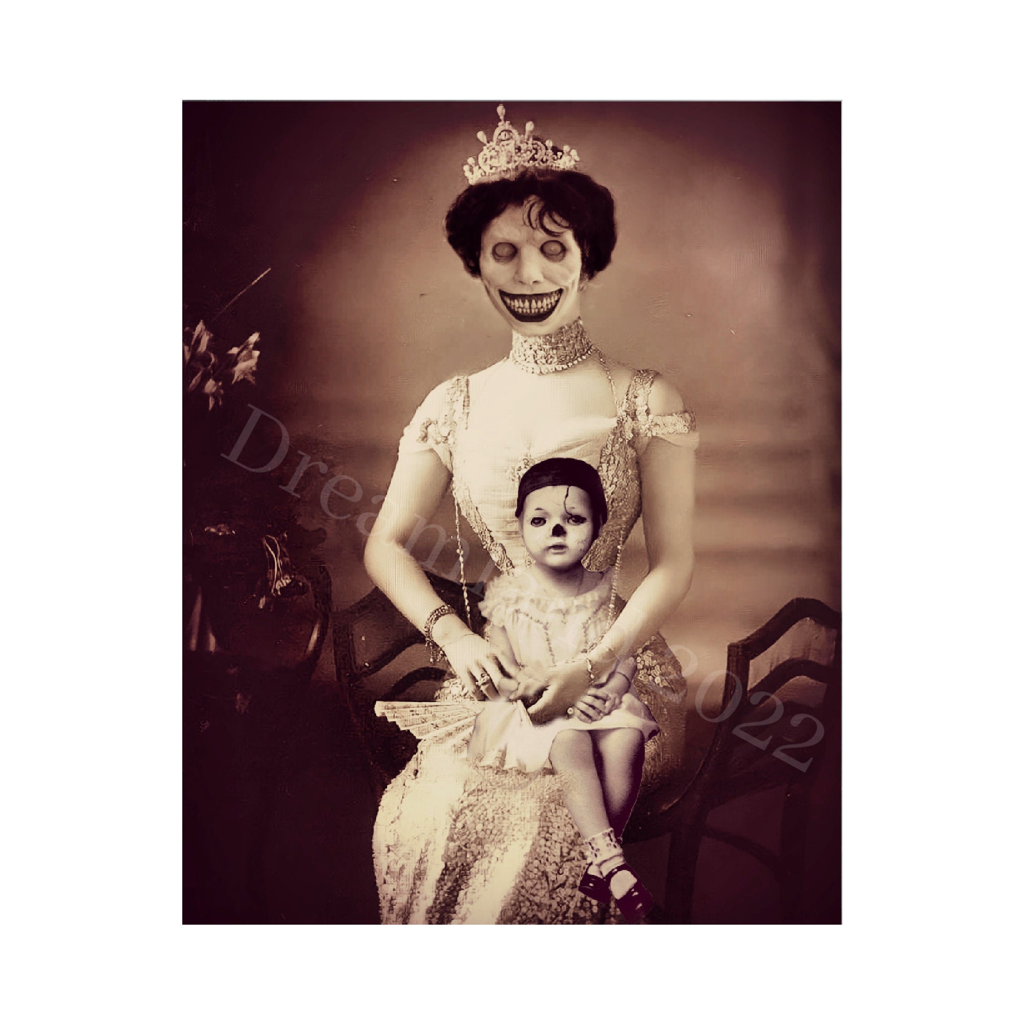 Demon Queen Photo Horror Portrait Vintage Printable Victorian - Etsy