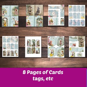 Printable Spring Meadow Journal Kit Pages Rabbit Birds Flowers Bunny ...